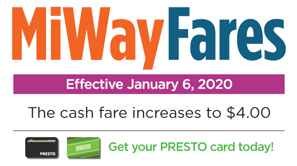 MiWay 2020 Fare Update – City of Mississauga
