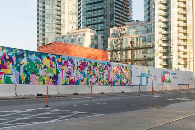 Public art on construction hoarding – Arts and culture